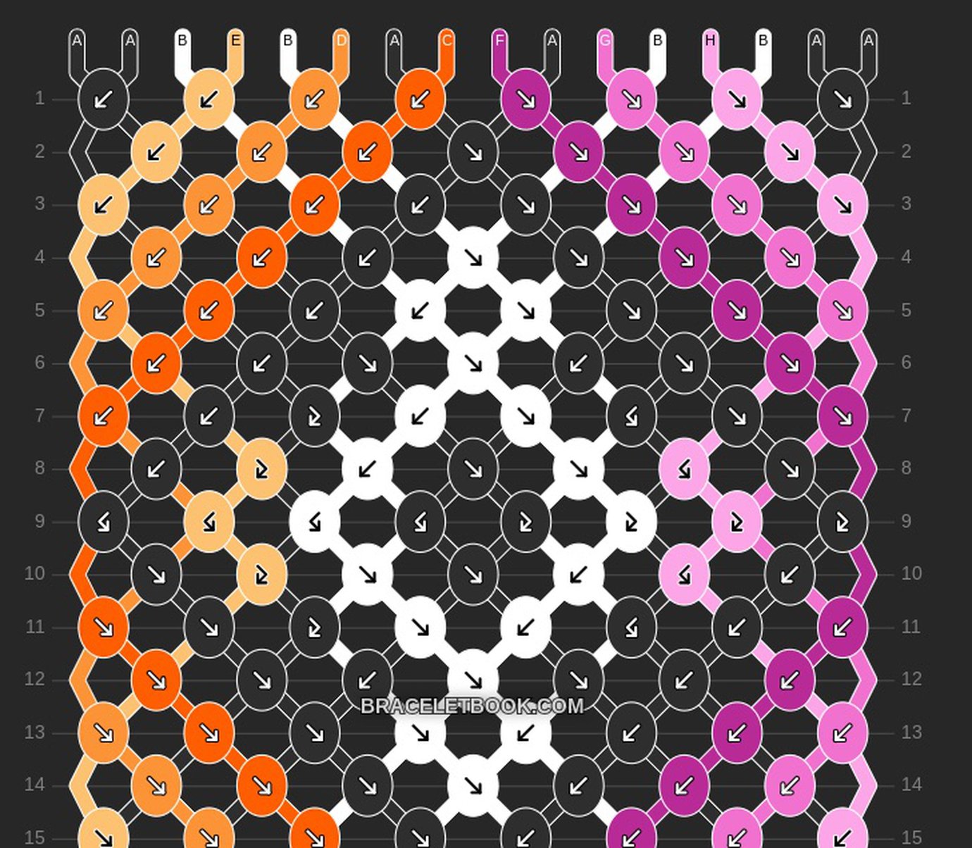 How to make W-shaped endings for normal patterns tutorial | BraceletBook